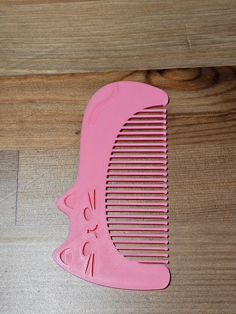 Cat-shaped hair comb #2 by anonim1133 - MakerWorld