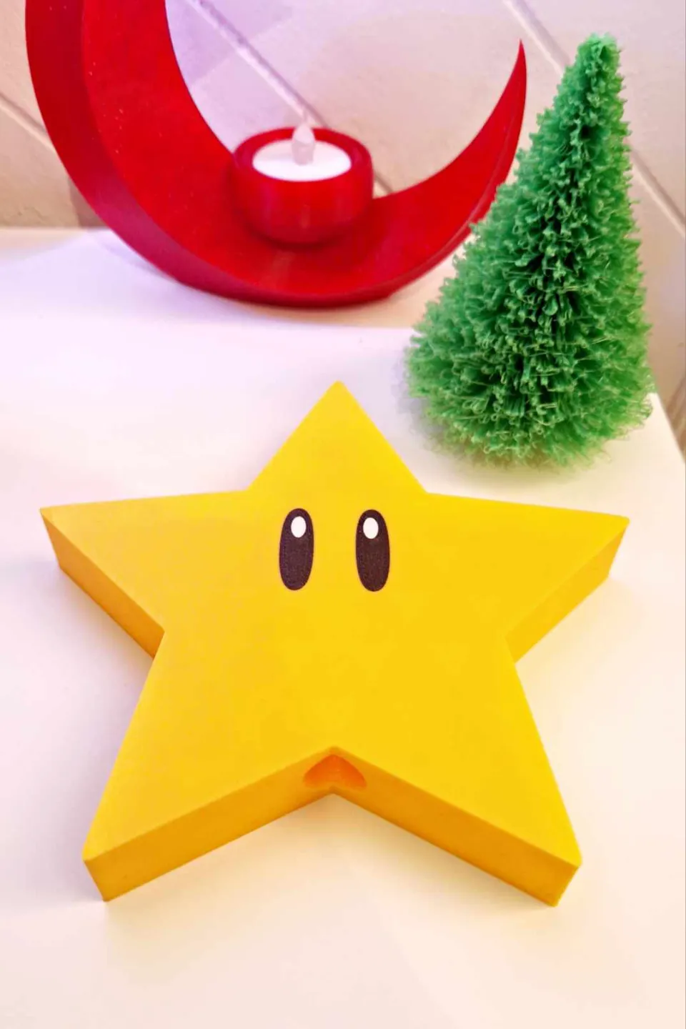 Mario Star Tree Topper - Fast Print by SteveA - MakerWorld