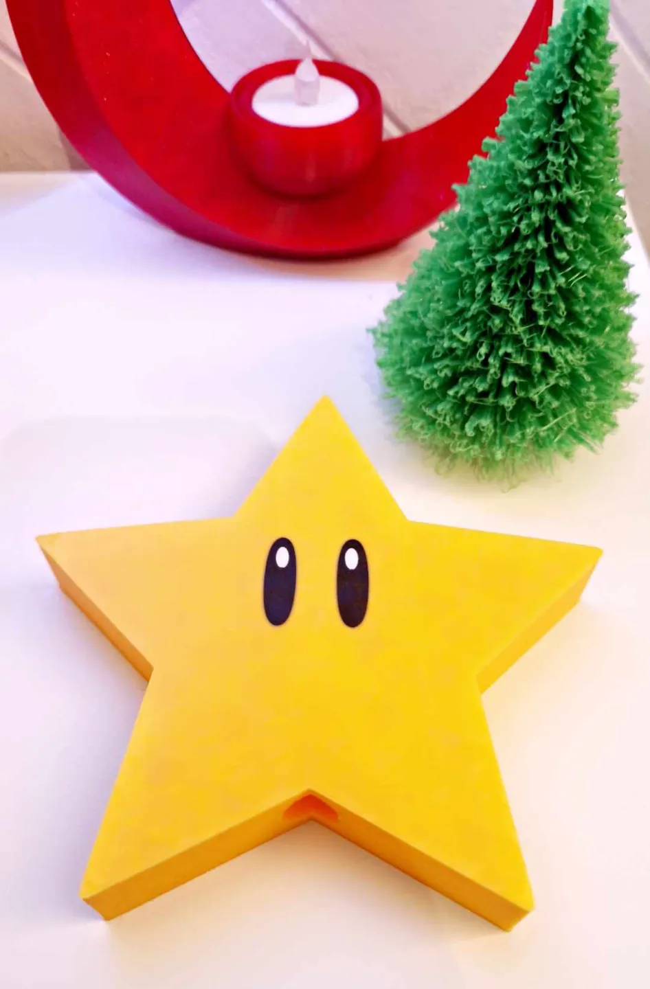Mario Star Tree Topper - Fast Print by SA3D Designs - MakerWorld