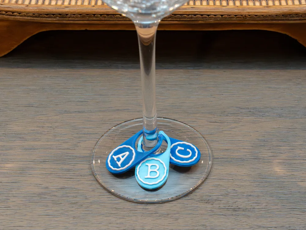 Alphabet Wine Glass Charms - Free 3D Print Model - MakerWorld