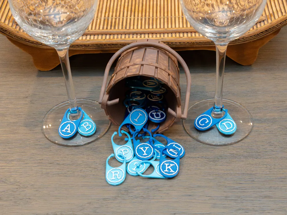 Alphabet Wine Glass Charms - Free 3D Print Model - MakerWorld