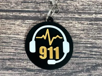 911 Dispatcher keychain - Free 3D Print Model - MakerWorld