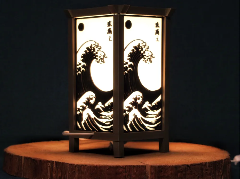 Shoji Art Lamp – Sakura & Kanagawa LED by Schnitzel MakerWorld ...
