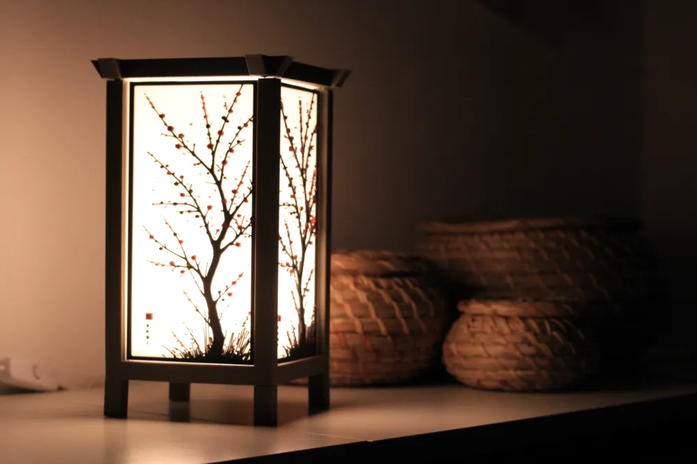 Shoji Art Lamp – Sakura & Kanagawa LED - Free 3D Print Model - MakerWorld