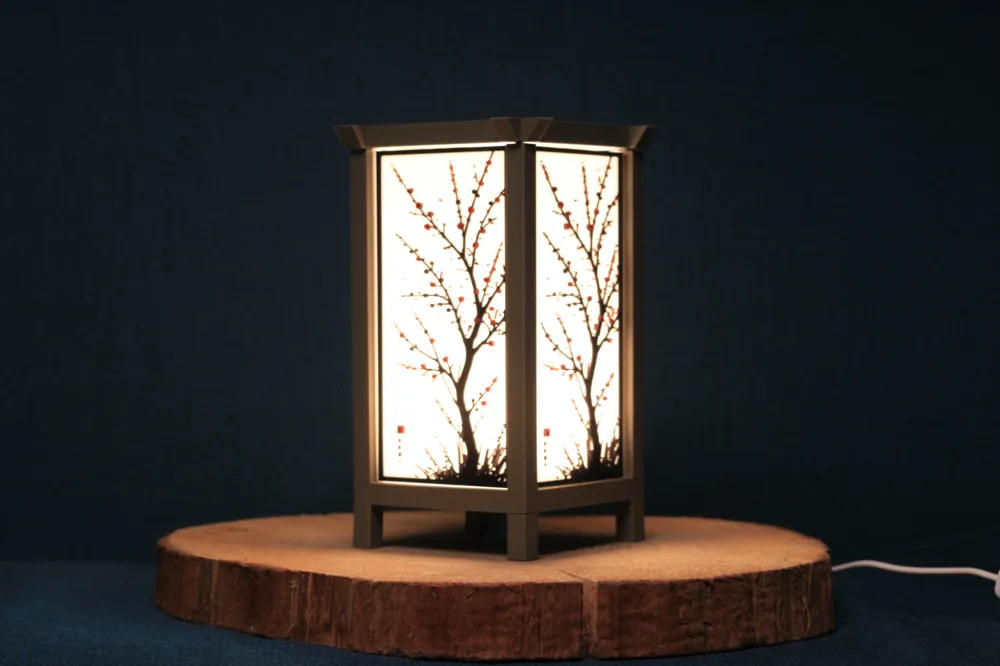 Shoji Art Lamp – Sakura & Kanagawa LED - Free 3D Print Model - MakerWorld