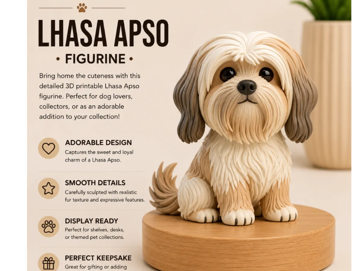 Figurine de Lhassa Apso / Shih Tzu / Chien maltais - Modèle d ...