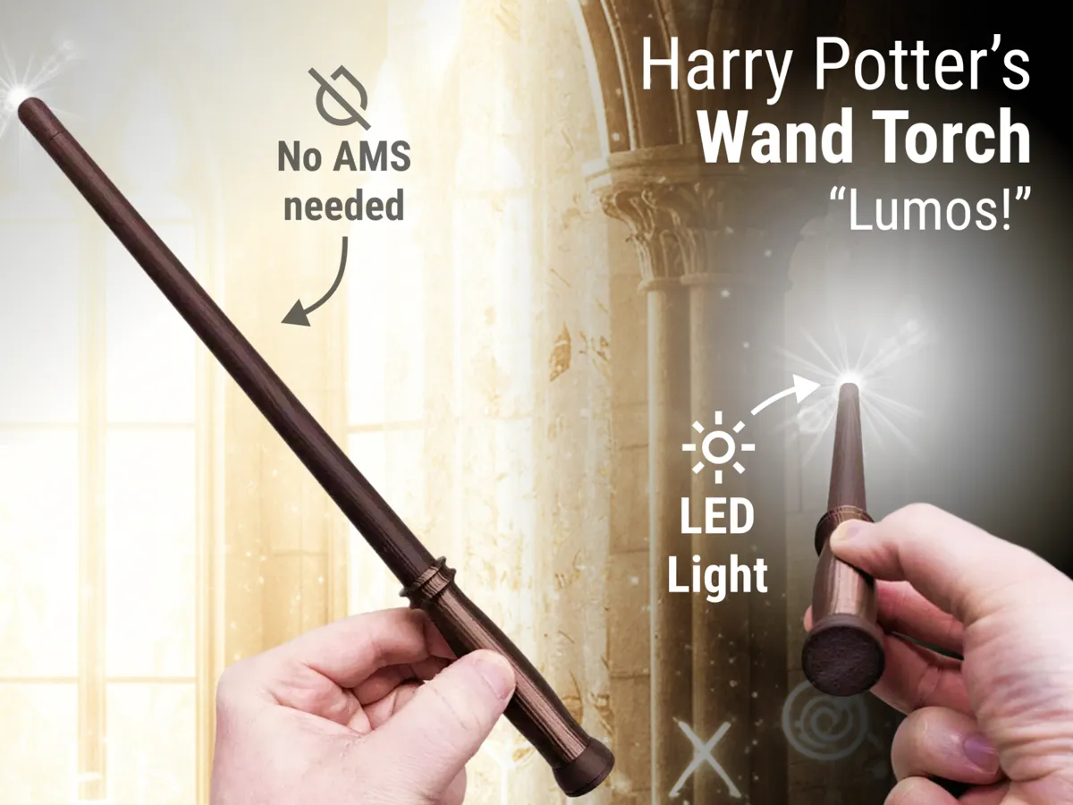 Harry Potter's Wand Flashlight | Lumos Spell - Free 3D Print Model ...