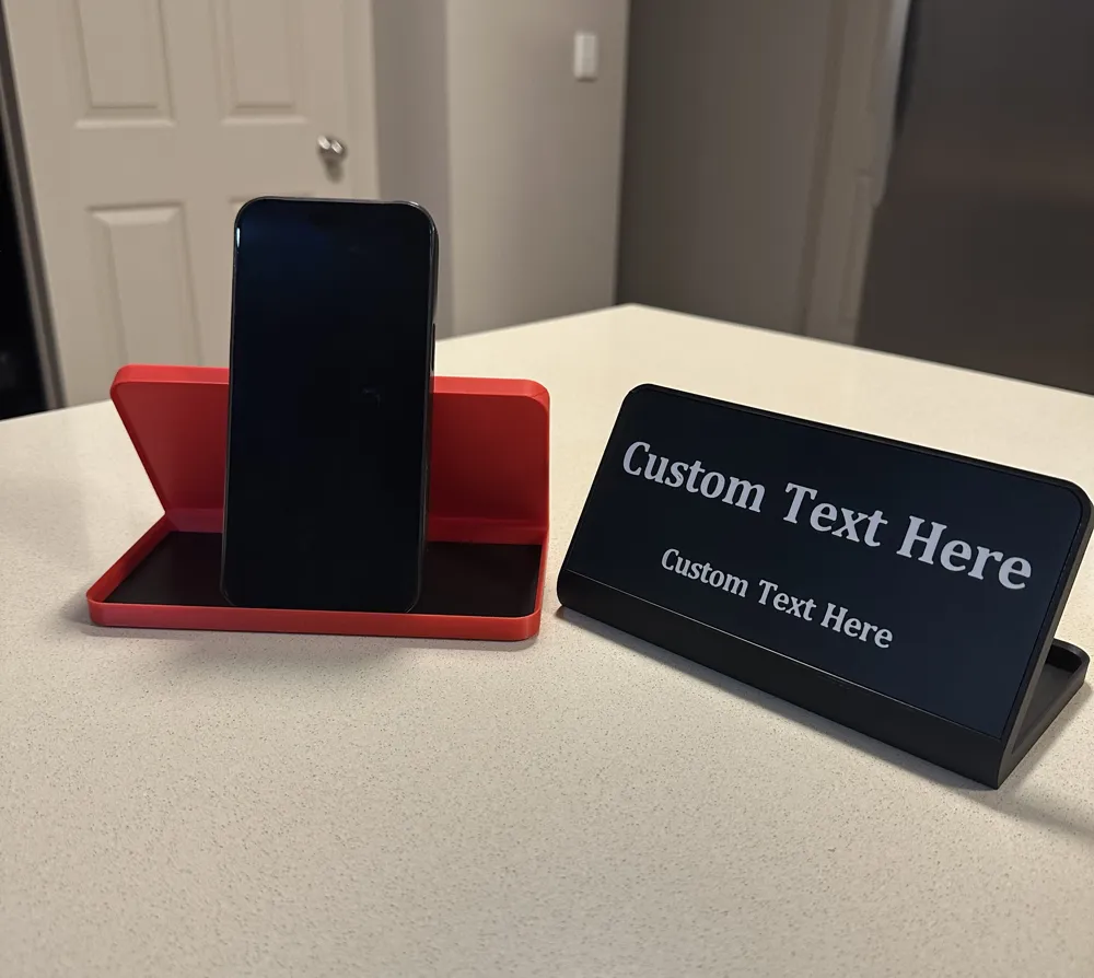 All in One Phone Stand, Desk Stand/Sign, Organiser - Free 3D Print ...