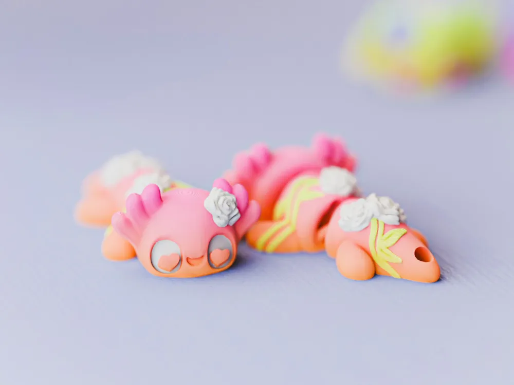 Flexi Roses Axolotl by Mrs. Nord MakerWorld: Download Free 3D Models