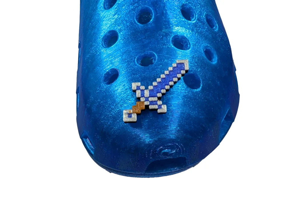 Minecraft Sword Croc Shoe Charm (Jibbitz) by sidbarret007 - MakerWorld
