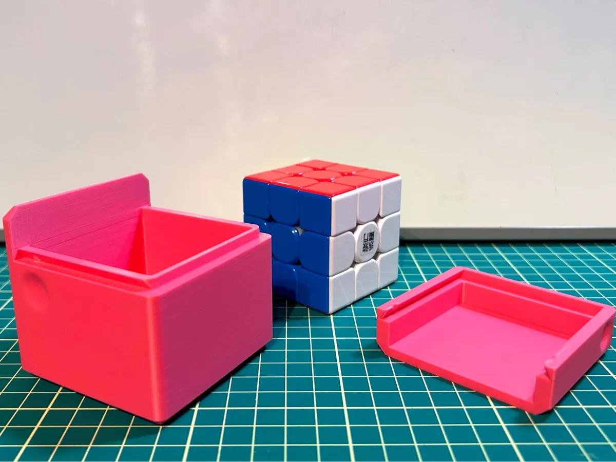 Rubik's Cube Storage Box with Sliding Lid - Free 3D Print Model ...