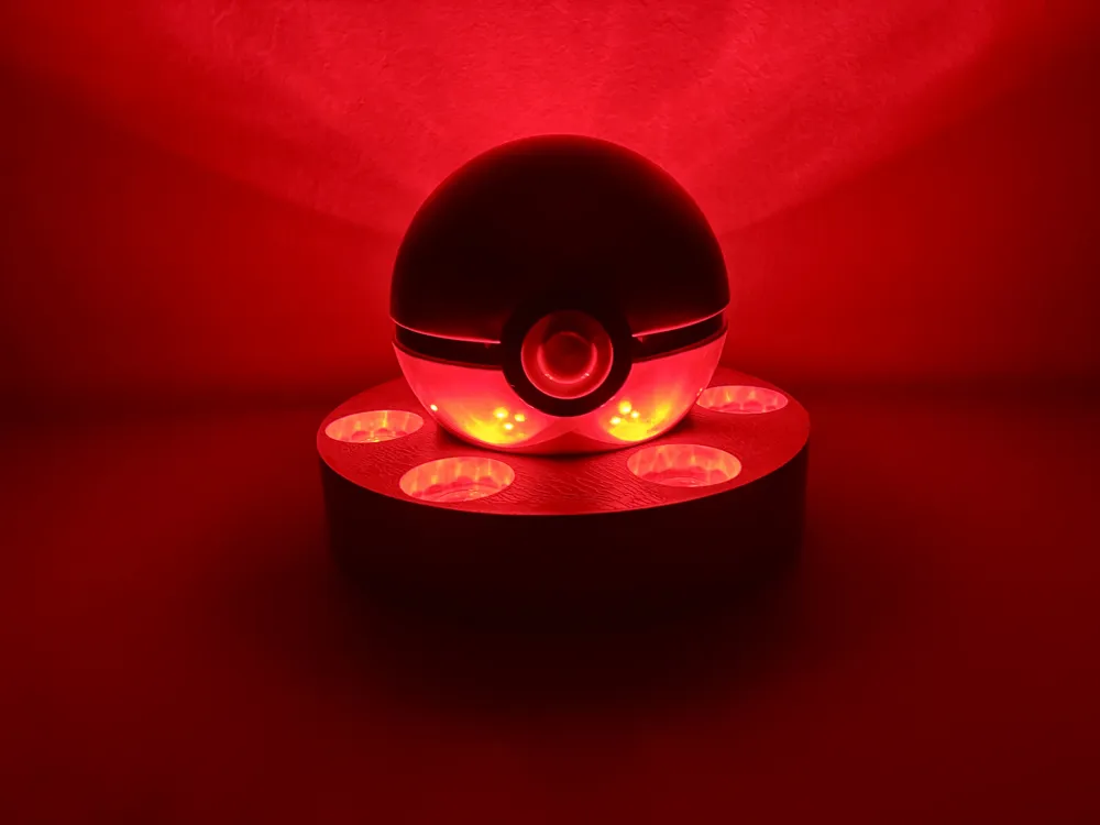 Pokéball Tin Display Stand with RGB LED Tea Lights - Free 3D Print ...
