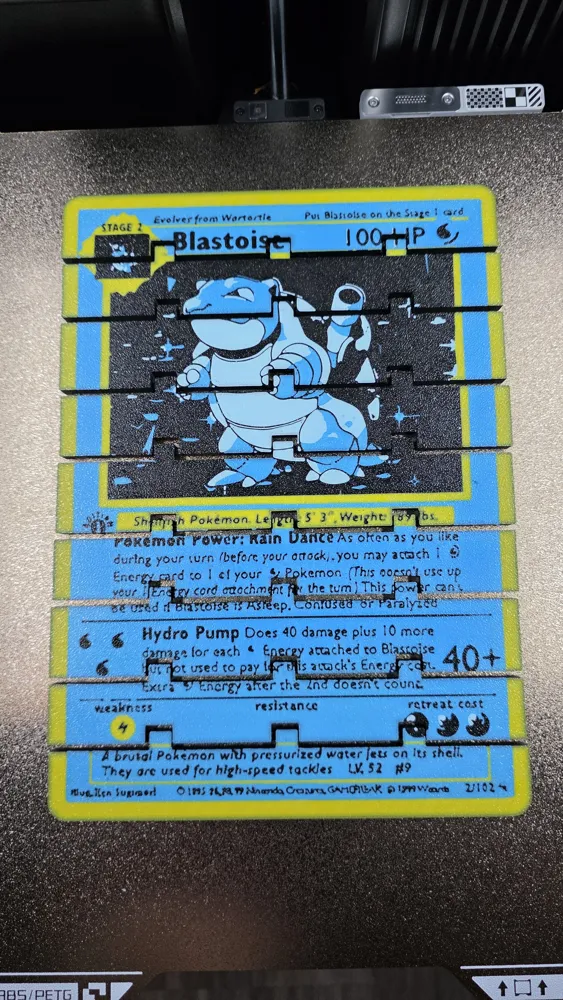 Flexi Pokémon Card - Blastoise - Free 3D Print Model - MakerWorld
