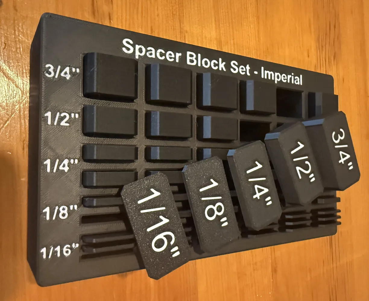 Spacer Blocks Metric & Imperial - Free 3D Print Model - MakerWorld