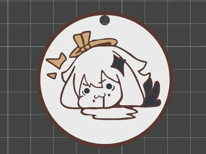 Genshin Impact Paimon Emoticon Drooling Keychain by 木头人 MakerWorld ...