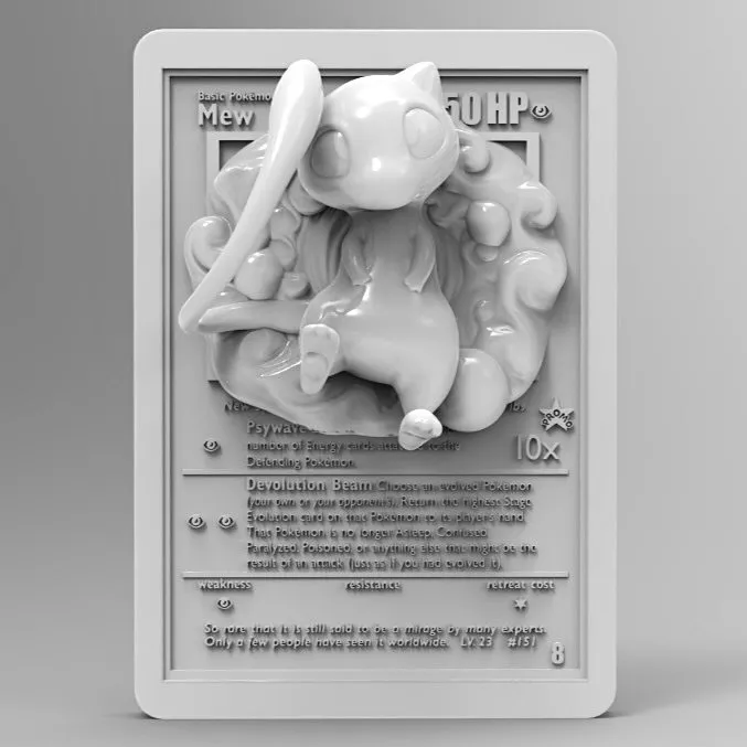 Mew 3D Printable Pokémon Card; Pokemon TCG - Free 3D Print Model ...