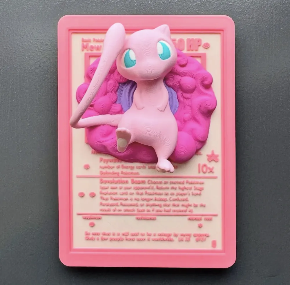 Mew 3D Printable Pokémon Card; Pokemon TCG - Free 3D Print Model ...