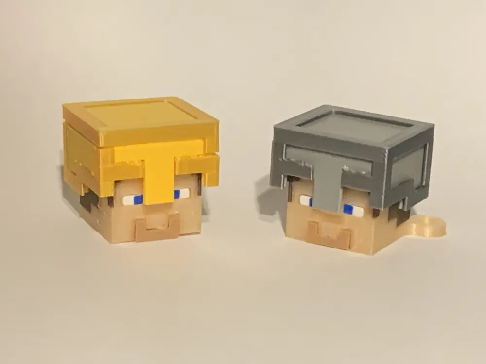 Minecraft Steve head clicky fidget keychain - Free 3D Print Model ...
