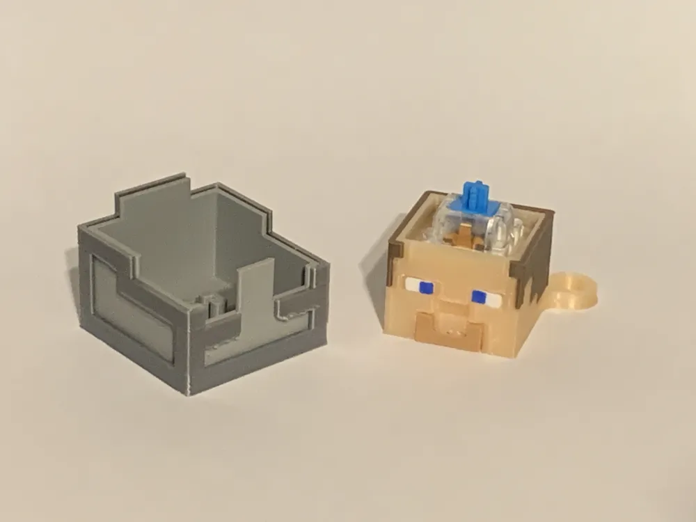 Minecraft Steve head clicky fidget keychain - Free 3D Print Model ...