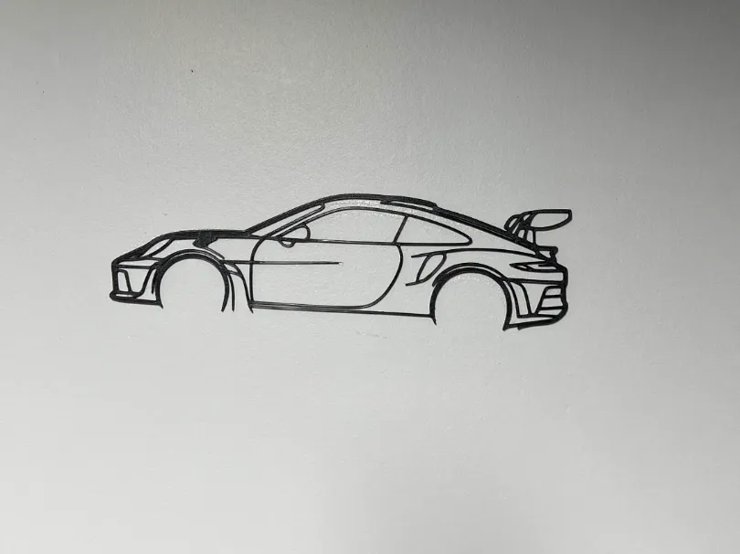 Porsche GT3 RS wall art - Free 3D Print Model - MakerWorld
