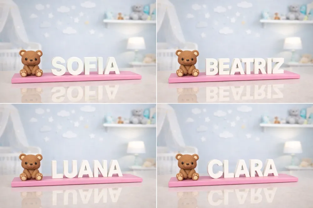 Personalized Name with Teddy Bear Kids Decoration - Free 3D Print Model ...