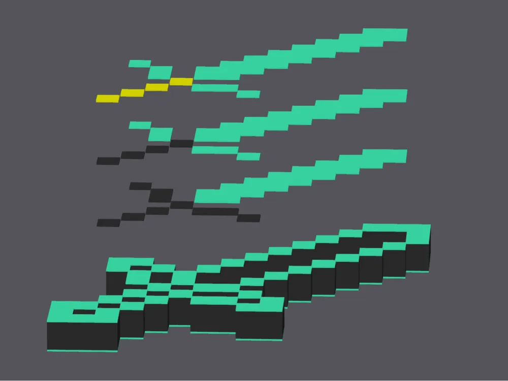 minecraft diamond sword by colour blending by MolaMola - MakerWorld