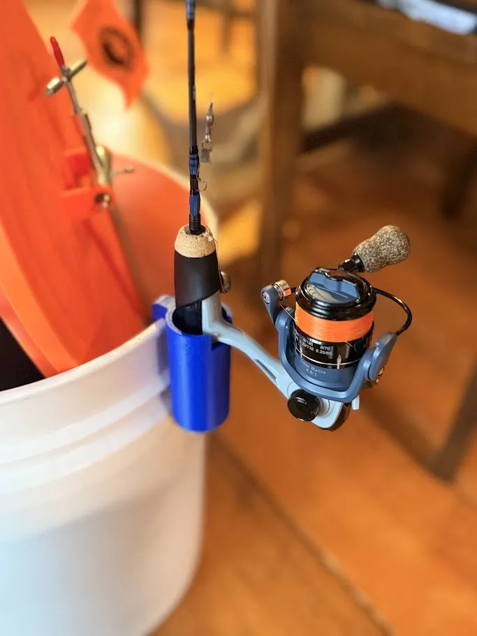 Ice Fishing Rod For 5 Gallon Bucket - Vertical - Free 3D Print Model ...