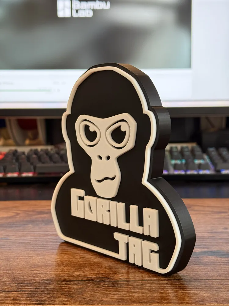 Gorilla Tag Logo Standing Sign - Free 3D Print Model - MakerWorld