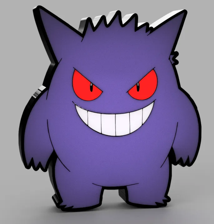 Pokemon - 0094 Gengar LED Lamp by BeeTee 3D - MakerWorld