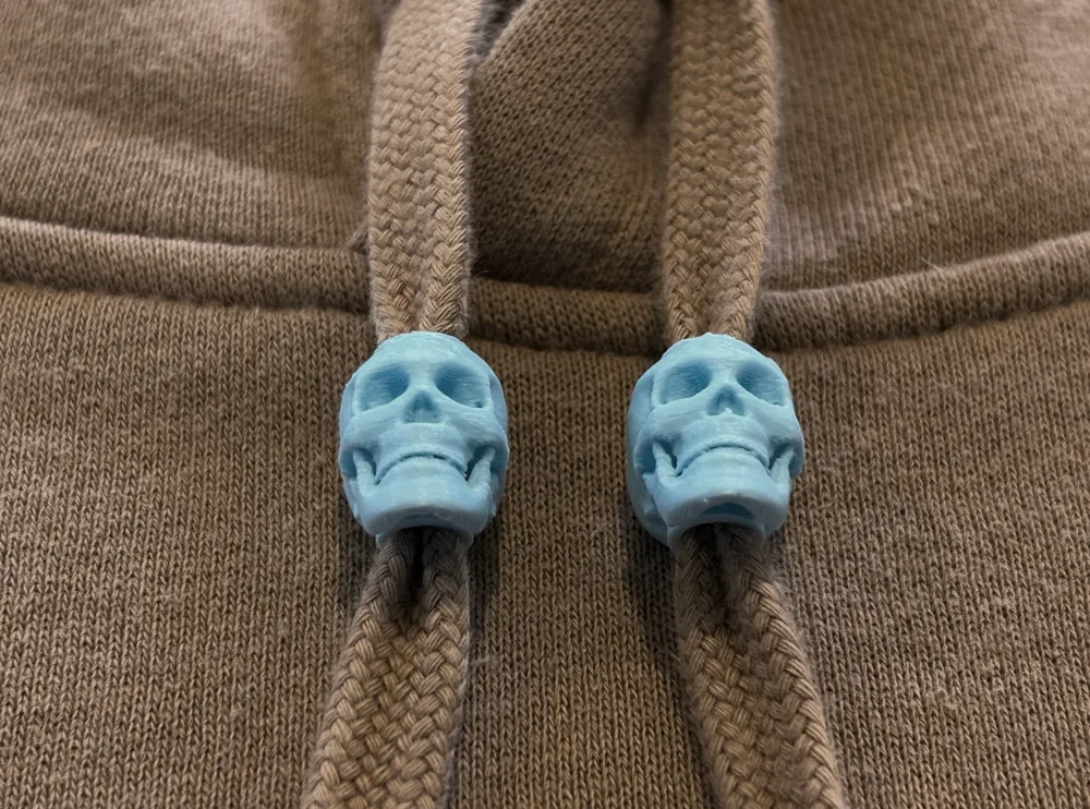 Skull DrawString Bead - Free 3D Print Model - MakerWorld