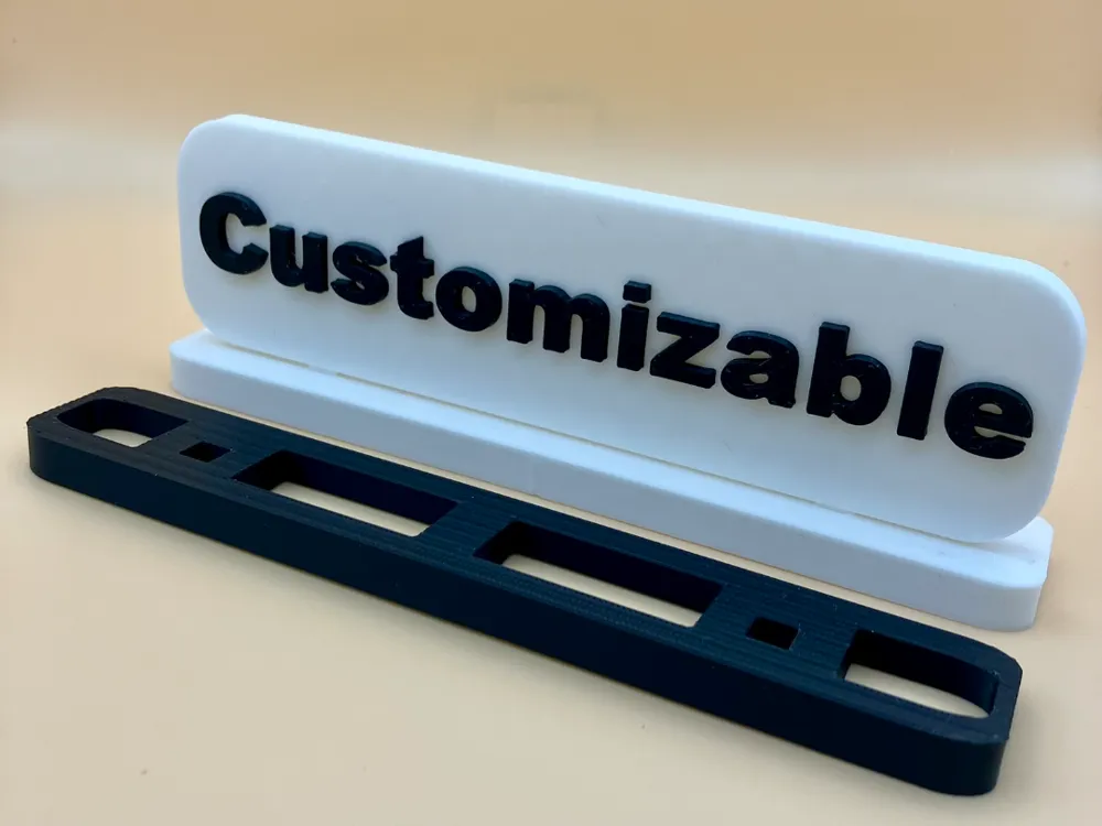 Customizable name plate, free standing by Bens3ds MakerWorld: Download ...