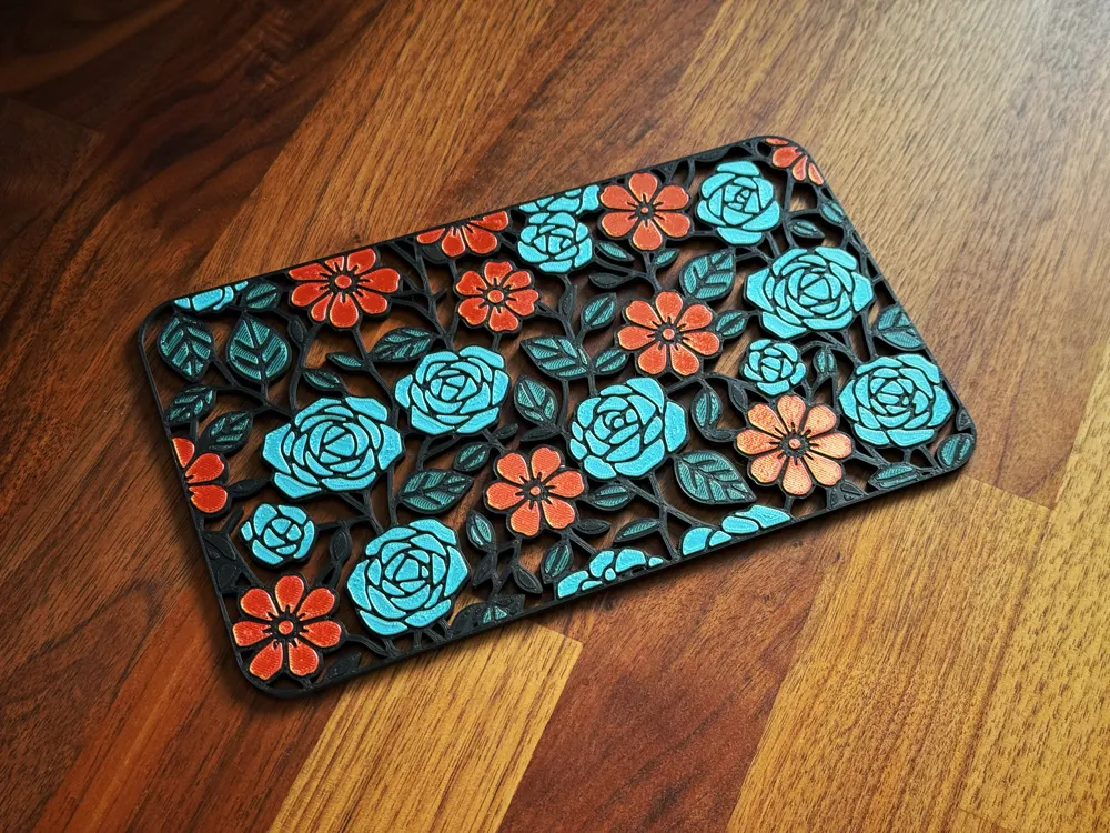 Stained Glass Rose Tray - Free 3D Print Model - MakerWorld