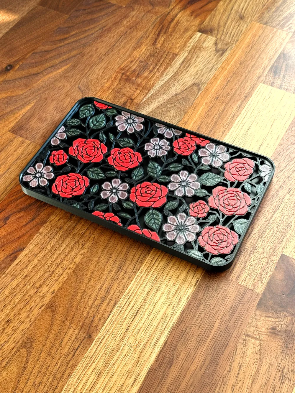 Stained Glass Rose Tray - Free 3D Print Model - MakerWorld