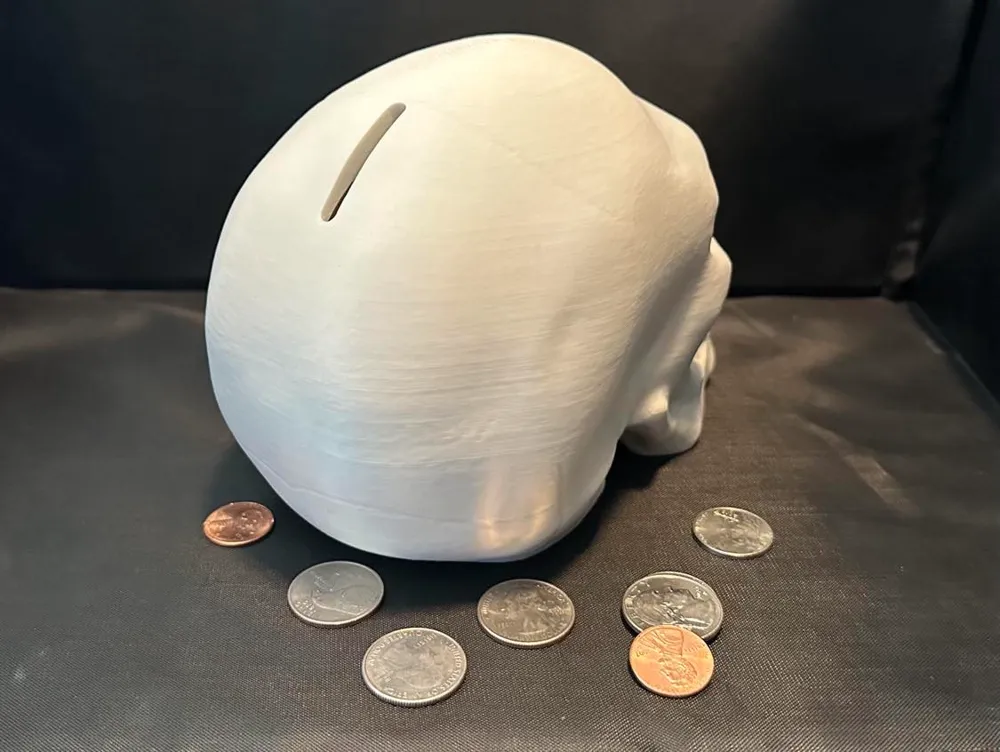 125mm Tall Gothic Skull Bank - Threaded Cap by BATTCAVE - MakerWorld