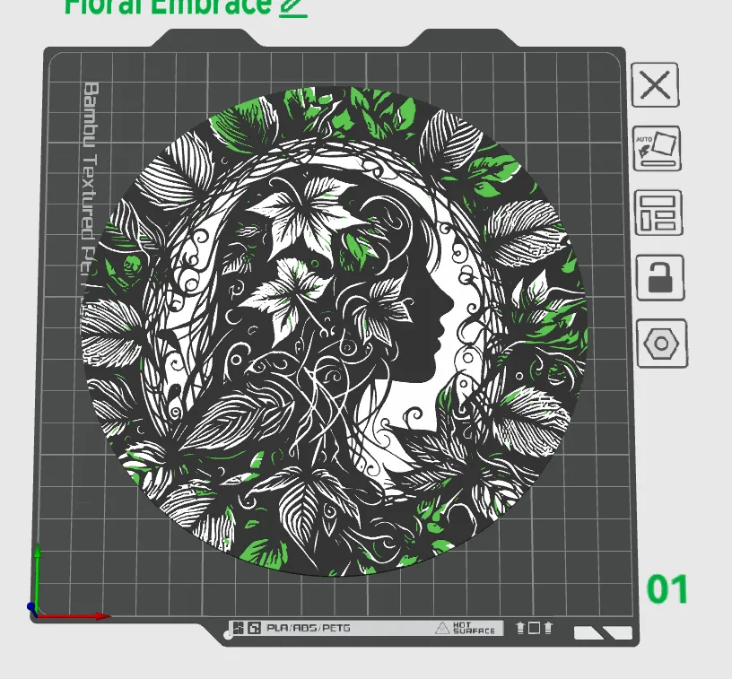 Floral Embrace (Disc Hueforge) by jc unboxed - MakerWorld