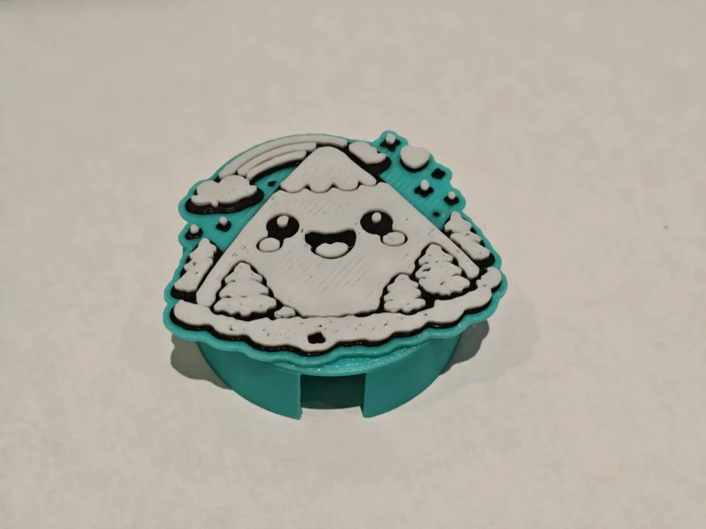Happy mountain retractable badge - Free 3D Print Model - MakerWorld