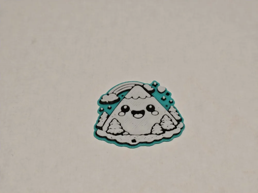 Happy mountain retractable badge - Free 3D Print Model - MakerWorld