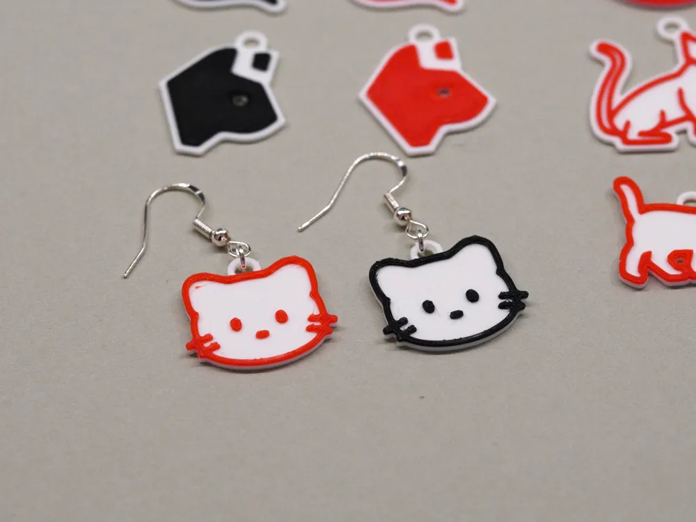 Earrings Cat Set - 9 different models by SBlob - MakerWorld
