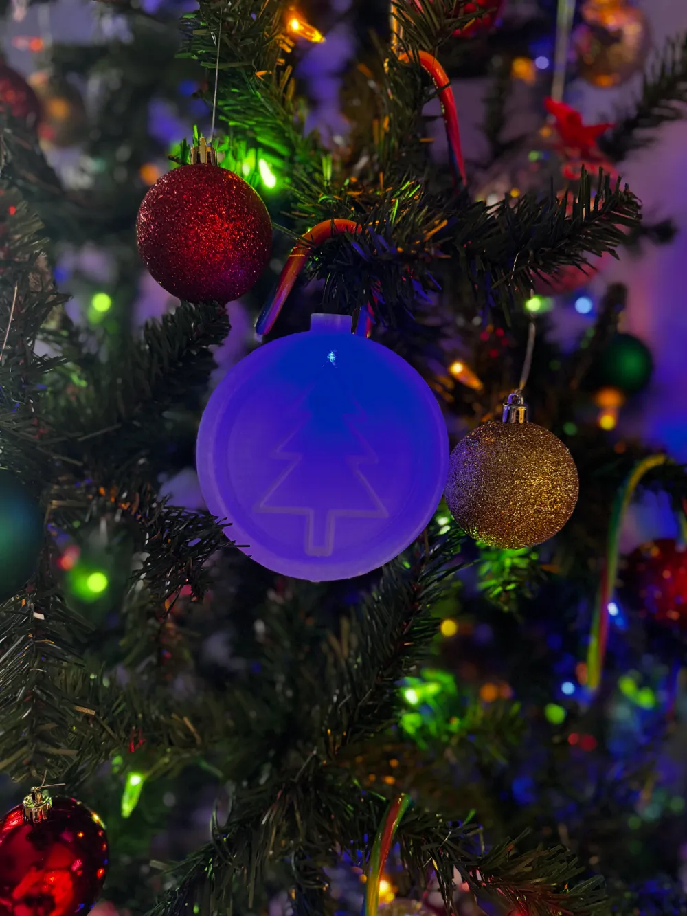 Round Christmas Tree Light Ornament (TREE) - Free 3D Print Model ...