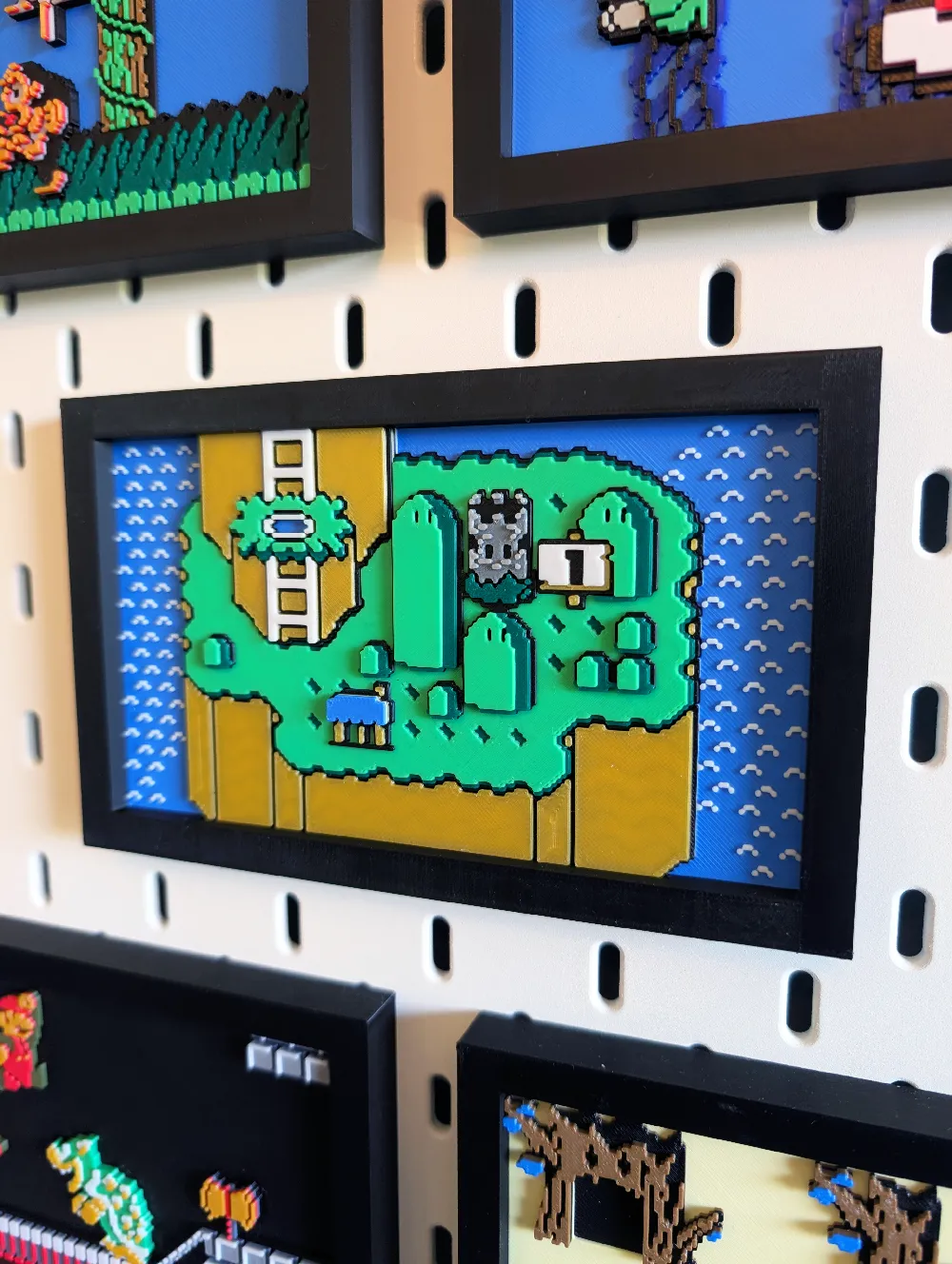 Mappa di Super Mario World - Arte da Parete Isola di Yoshi da LayeredPixels by Tomas MakerWorld ...