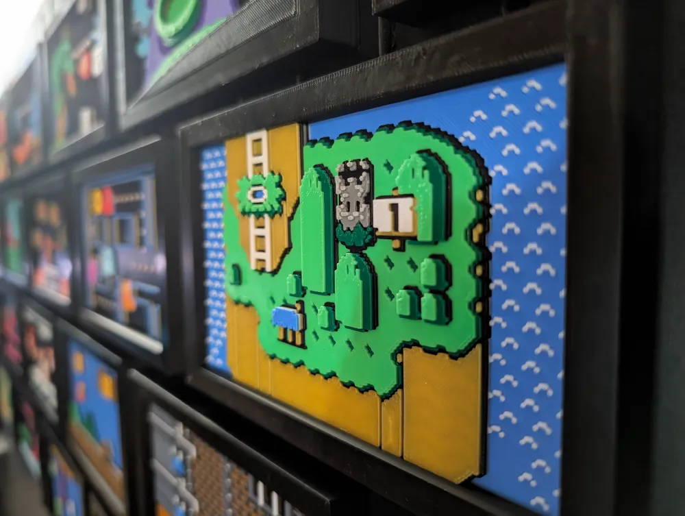 Super Mario World Map - Yoshi's Island Wall Art by LayeredPixels by Tomas MakerWorld: Download ...