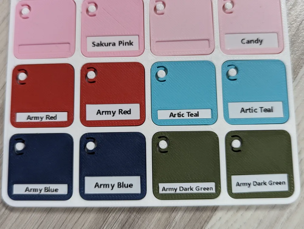 Labeled Filament Swatch and Display Board by Marc Elbichon - MakerWorld