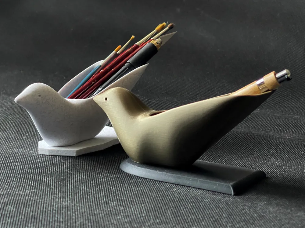 Bird Pencil Holder (brushes, pens, tools ...) by FlorinV - MakerWorld