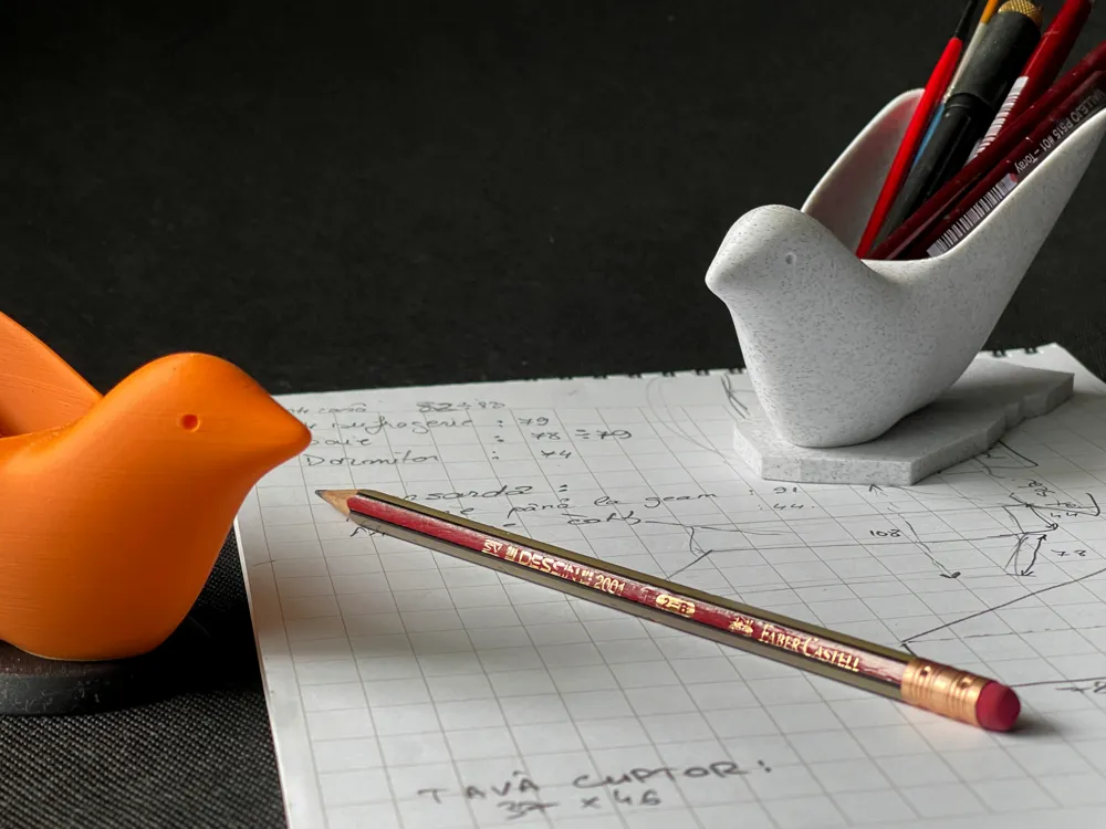Bird Pencil Holder (brushes, pens, tools ...) by FlorinV - MakerWorld