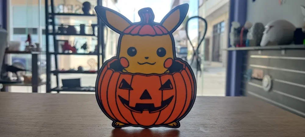 Pikachu Halloween Jack-O-Lantern Costume Lightbox by Sitsero - MakerWorld