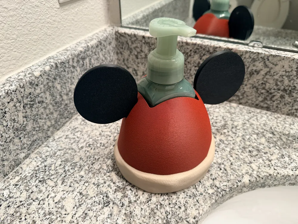 Santa hat for soap dispenser with Mickey ears - Free 3D Print Model ...