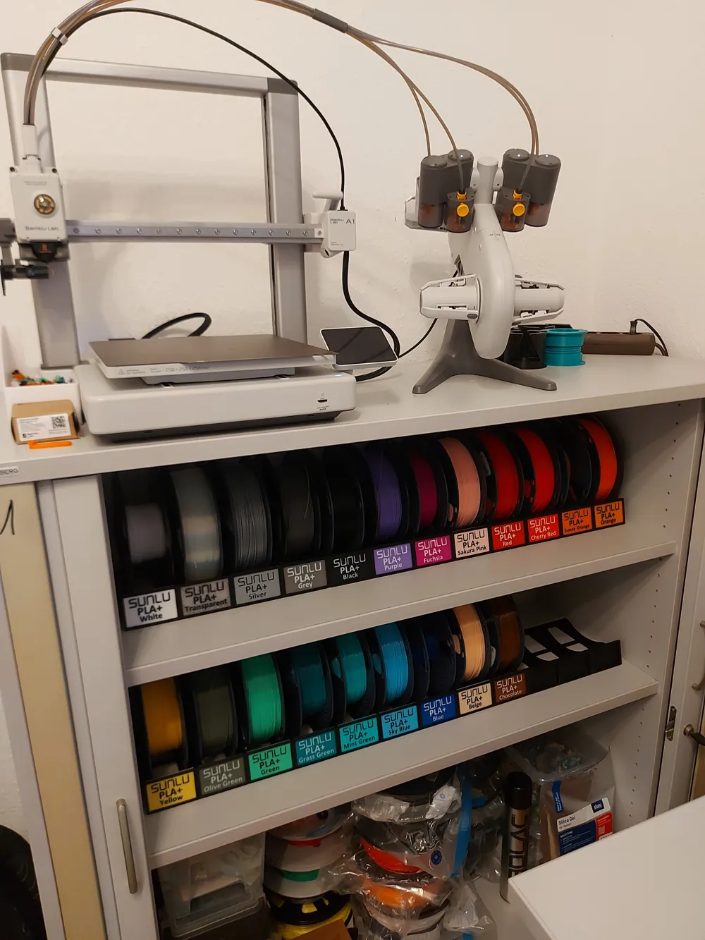 Fully Modular Filament Spool Holder + Silica Box - Free 3D Print Model ...