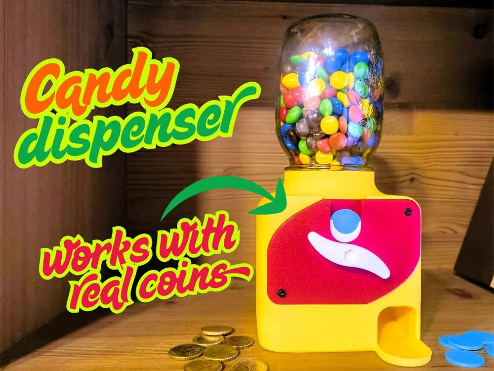 Candy Dispenser – Coin or Token Operated - Free 3D Print Model - MakerWorld