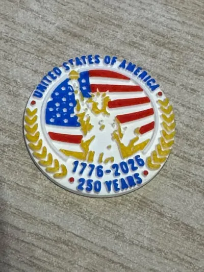 Moneda del 250º Aniversario de América de USADF - Modelo de impresión ...