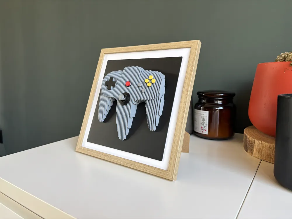 Controller Nintendo 64 layered sculpture by Slevin MakerWorld: Download ...